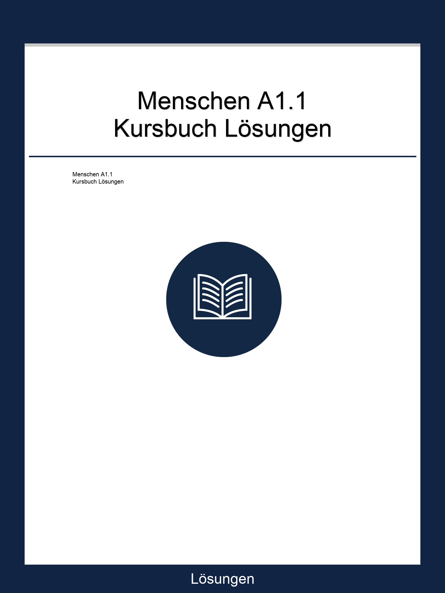 Menschen A1.1 Kursbuch Lösungen PDF